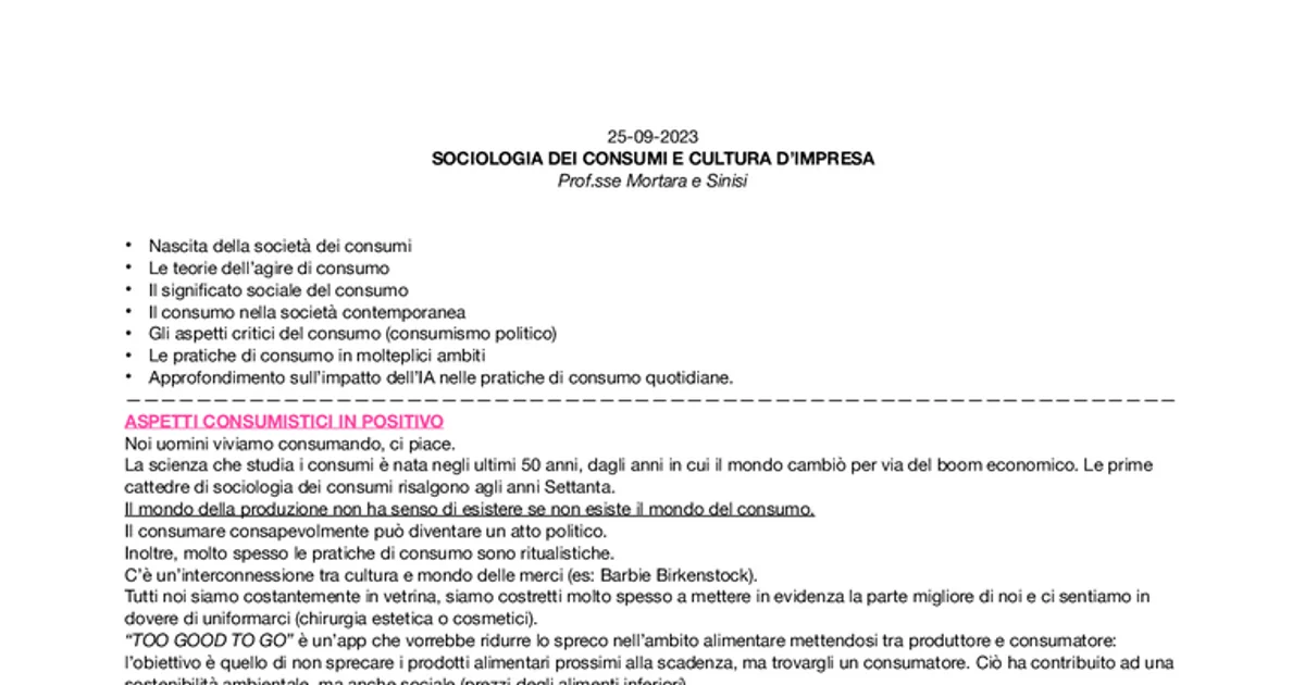 Sociologia dei Consumi e Cultura D'impresa | Algor Library
