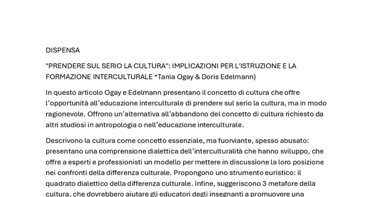 Cultura e Istruzione Interculturale, Ogay & Edelmann | Algor Library