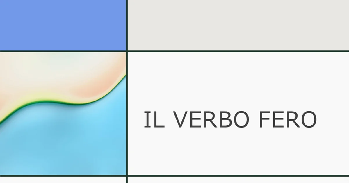 Il Verbo Fero, Grammatica Latina | Algor Library