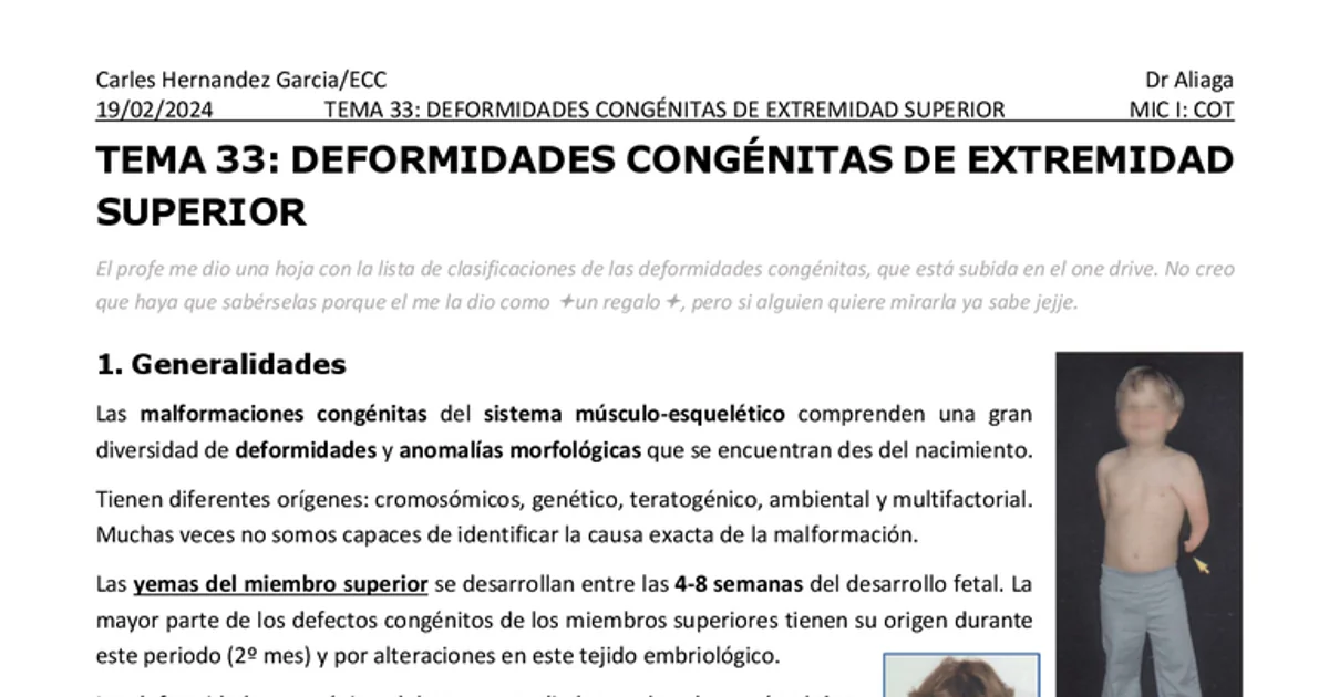 Deformidades Congénitas Extremidad Superior | Algor Library