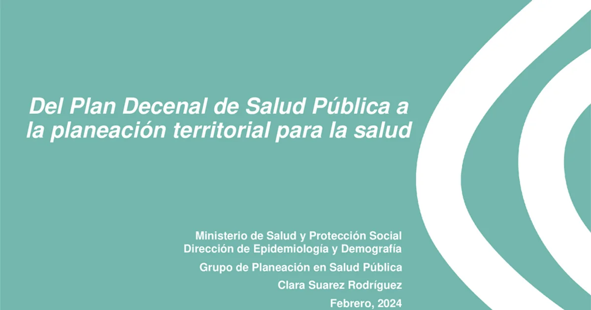 Plan Decenal Salud Pública, Ministerio de Salud | Algor Library