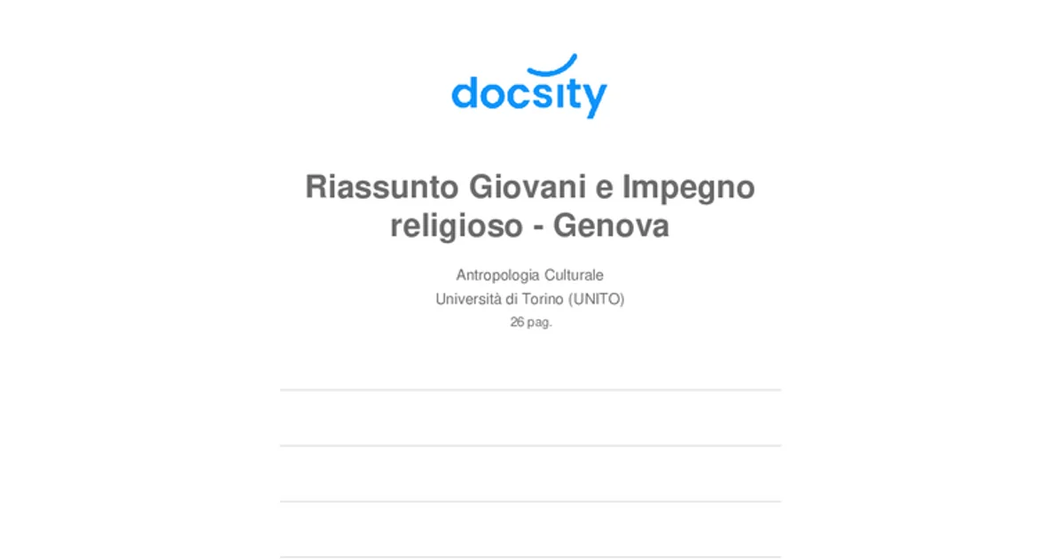 Giovani e Impegno Religioso, UNITO | Algor Library