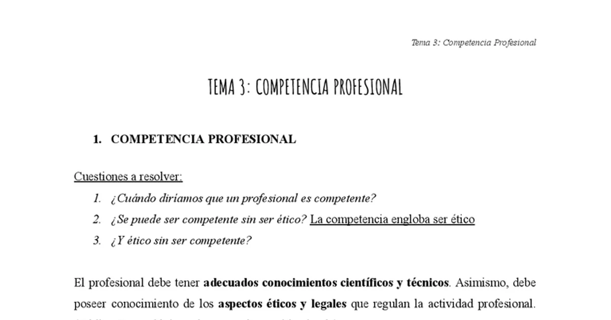 Tema 3, Competencia Profesional | Algor Library