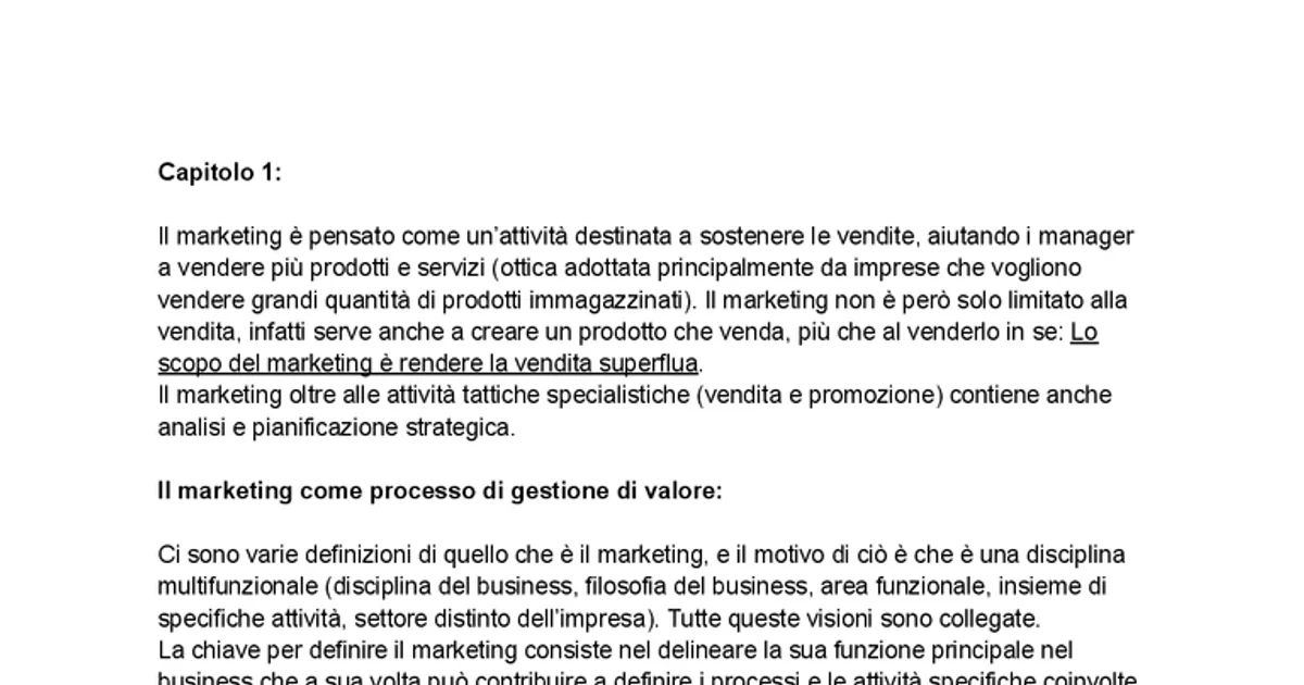 Principi del Marketing, Gestione del Valore | Algor Library