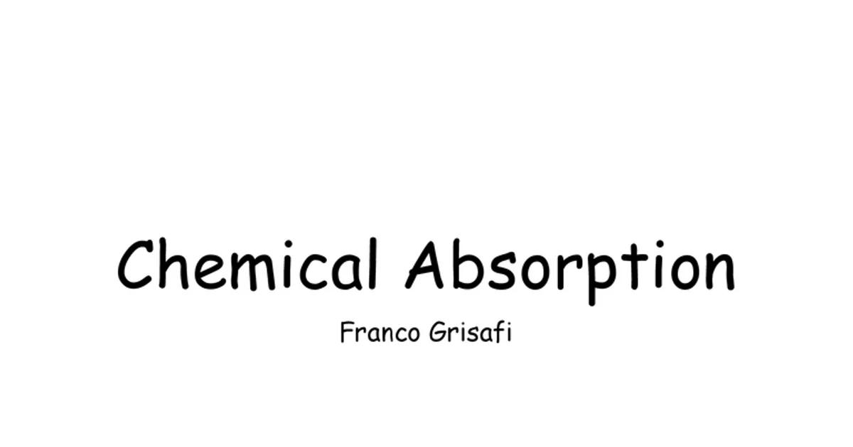 Chemical Absorption | Algor Library