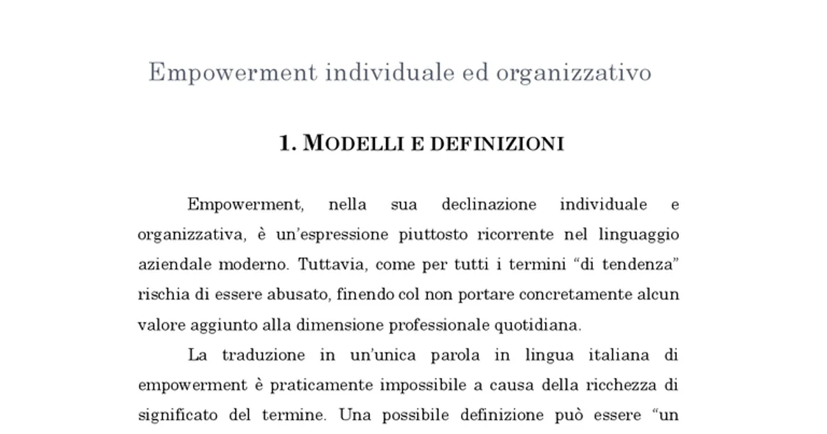 Empowerment individuale e organizzativo | Algor Library