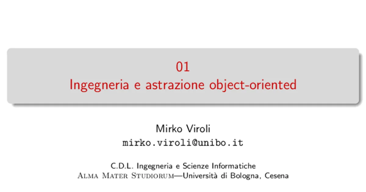 Ingegneria e Astrazione Object-Oriented, UniBo | Algor Library