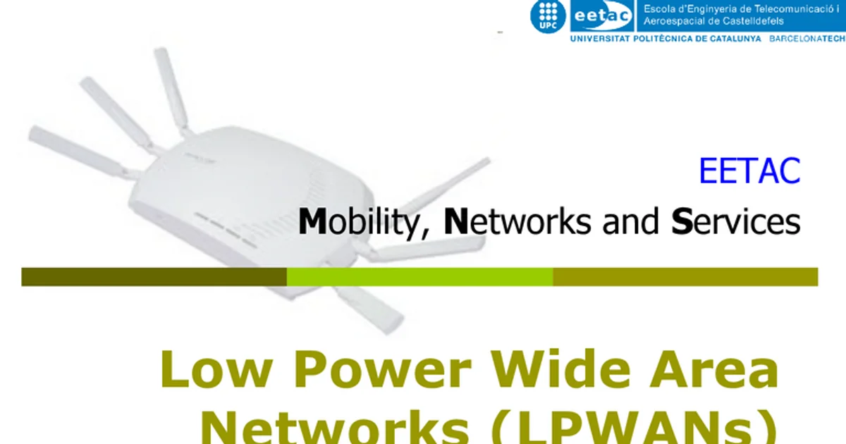 Low Power Wide Area Networks, UPC | Algor Library