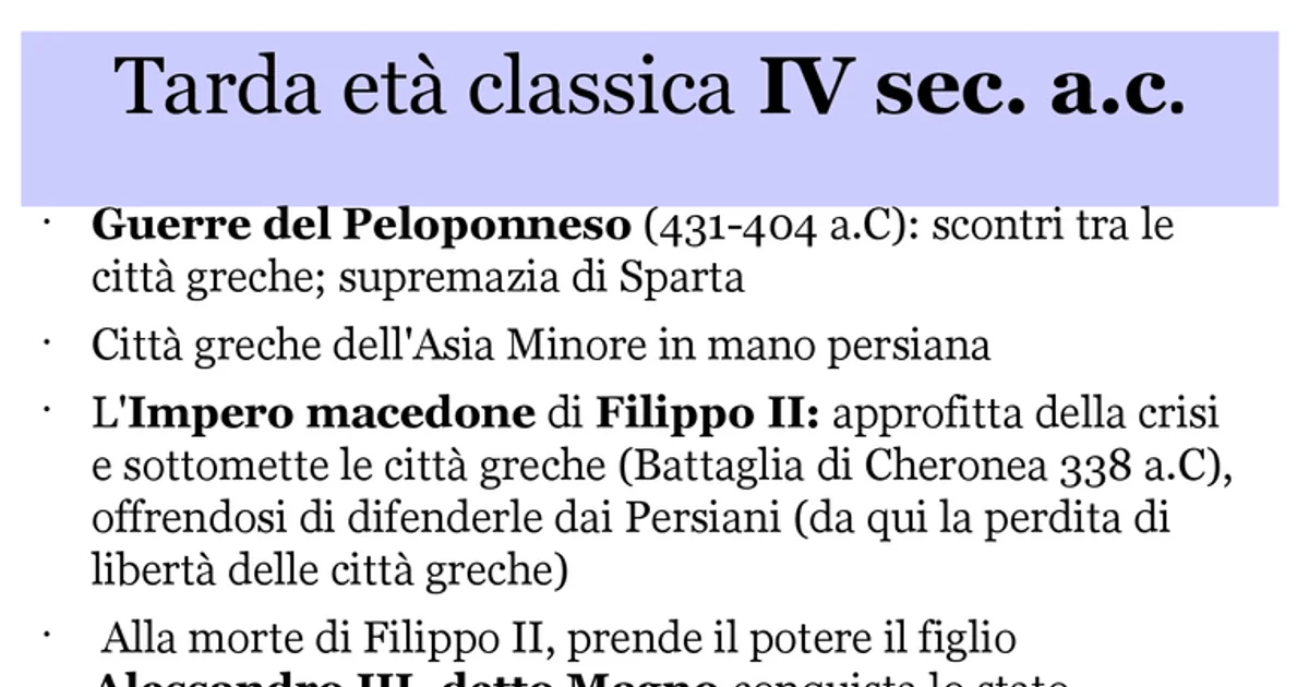 Tarda Età Classica IV Secolo a.C. | Algor Library