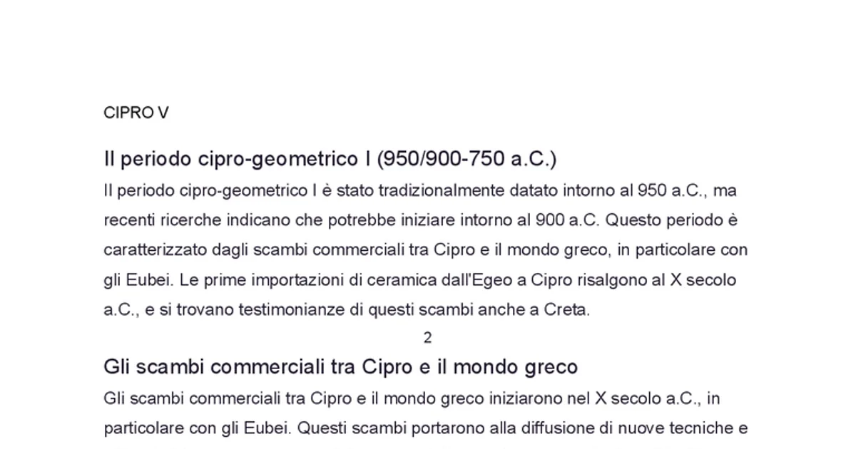 Cipro V, Scambi Commerciali e Fenici | Algor Library