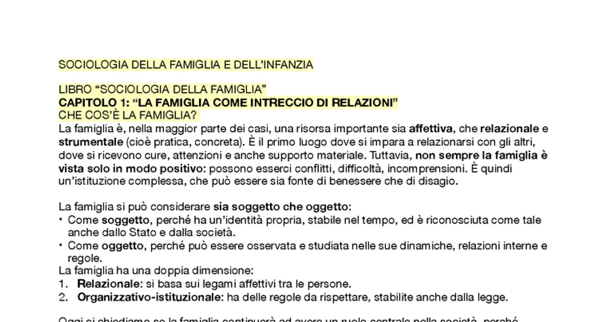Sociologia della Famiglia e dell'infanzia | Algor Library