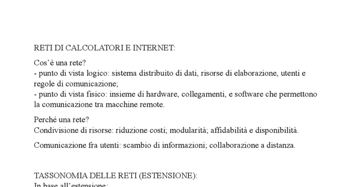 Reti di Calcolatori e Internet | Algor Library