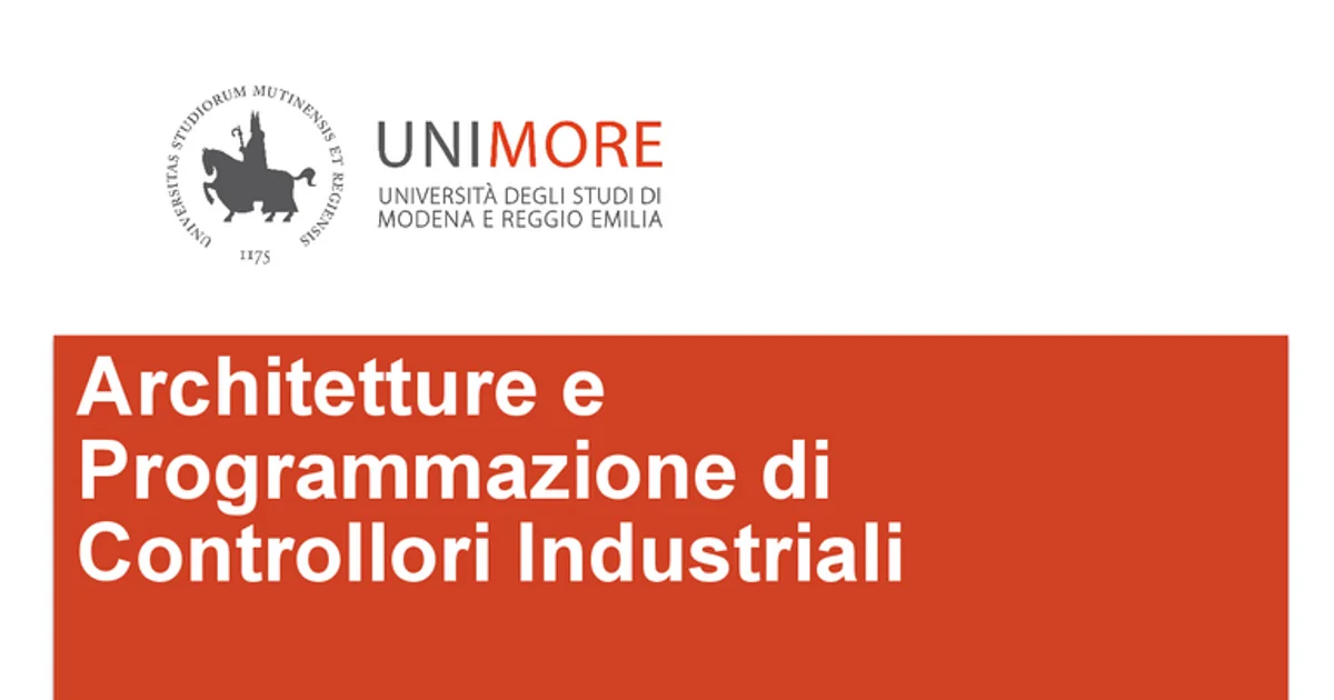 Architetture Controllori Industriali, Unimore | Algor Library