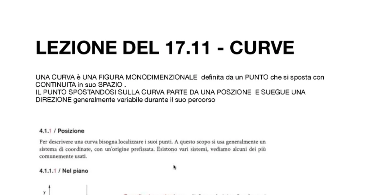 Lezione Curve, Matematica | Algor Library