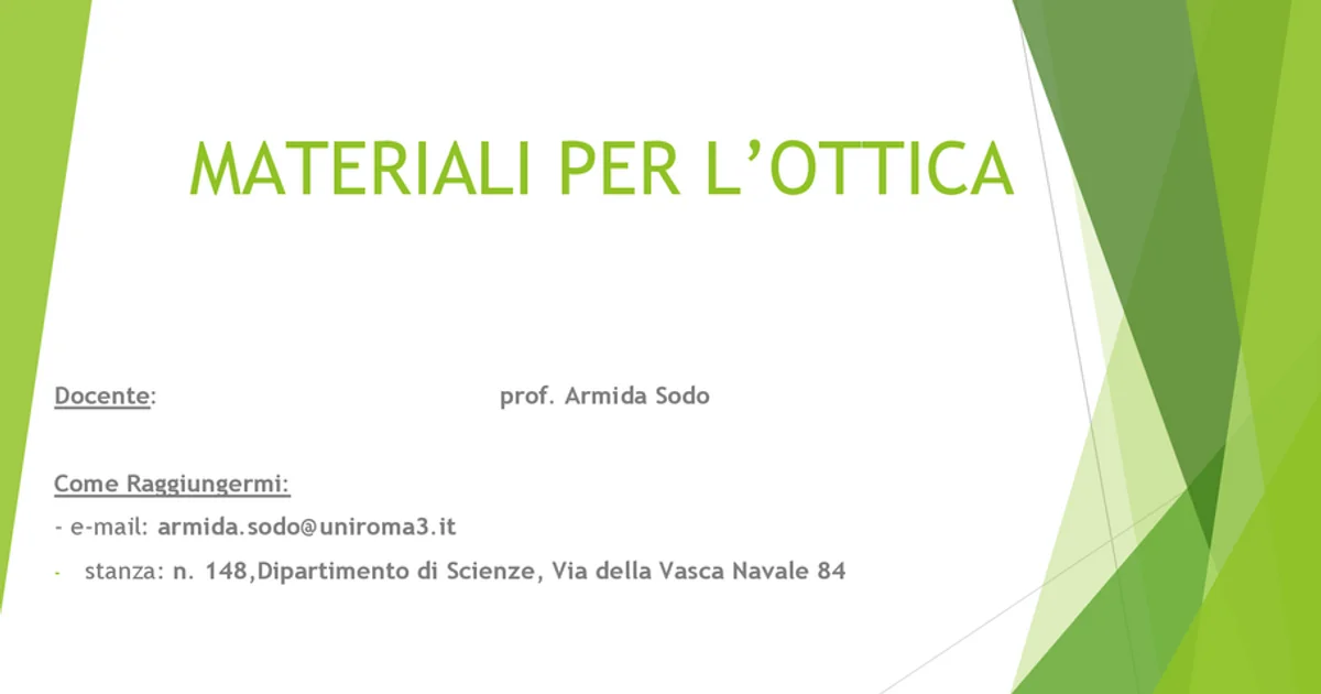 Materiali per l'Ottica, Uniroma3.it | Algor Library