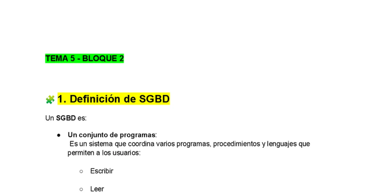 Tema 5 Bloque 2, SGBD y MySQL | Algor Library
