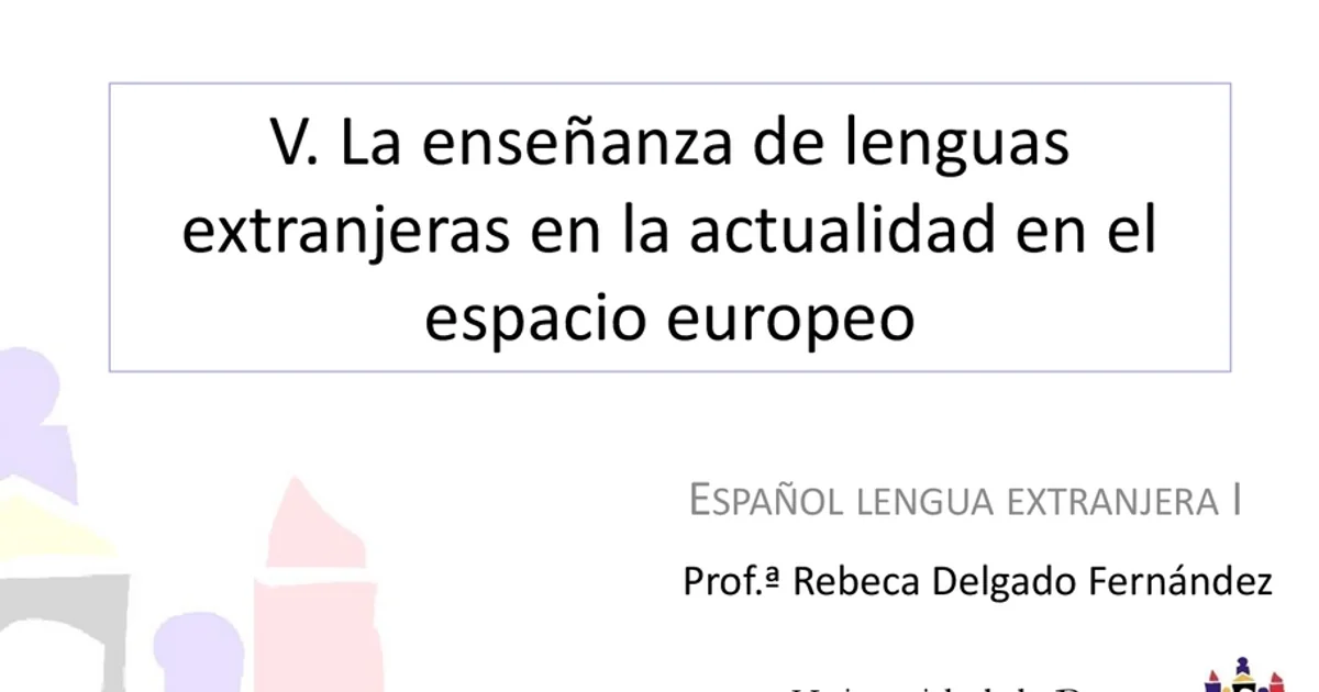 Enseñanza lenguas extranjeras, UBU | Algor Library