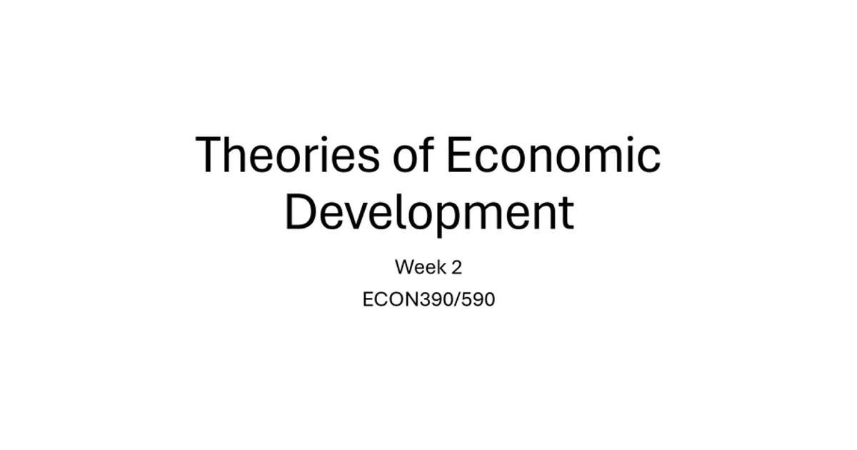 Theories of Economic Development | Algor Library