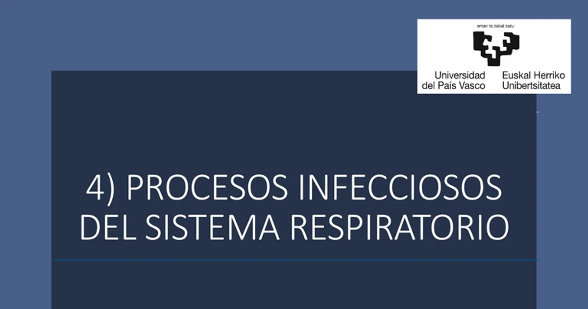 Procesos Infecciosos Sistema Respiratorio, UPV/EHU | Algor Library