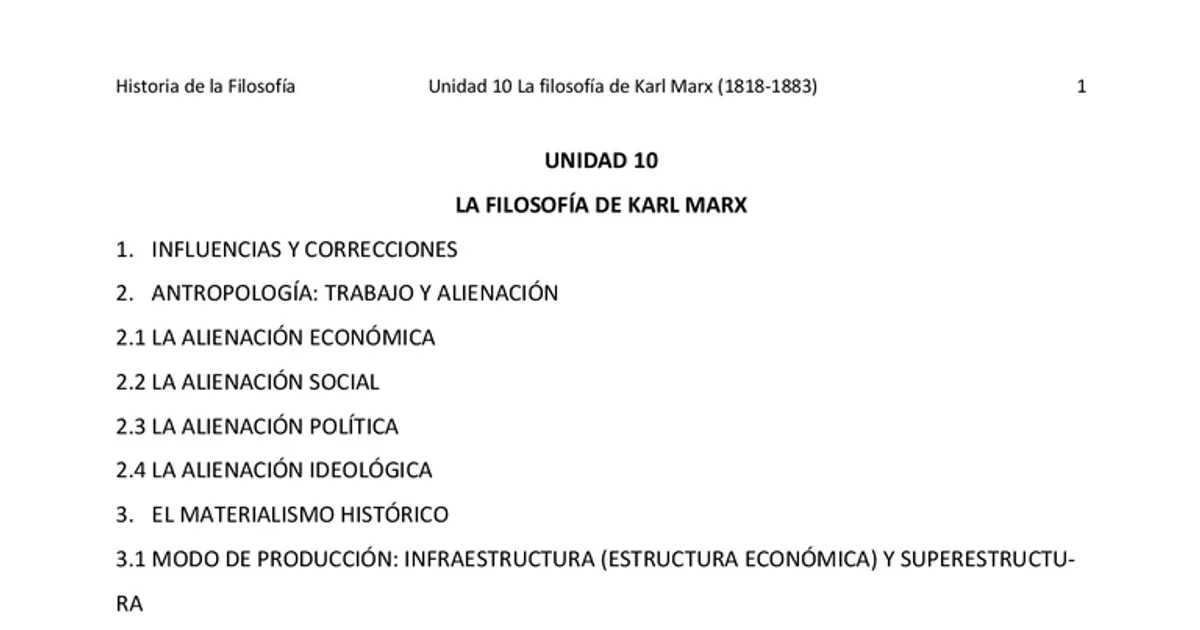 Filosofía de Karl Marx, Universidad | Algor Library