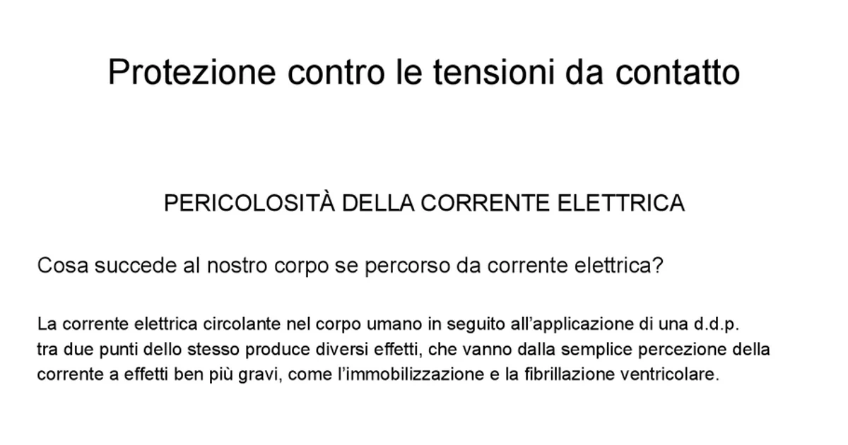 Protezione contro le tensioni da contatto | Algor Library