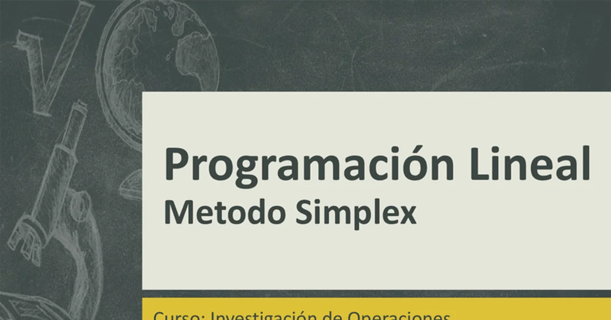 Programación Lineal Método Simplex | Algor Library