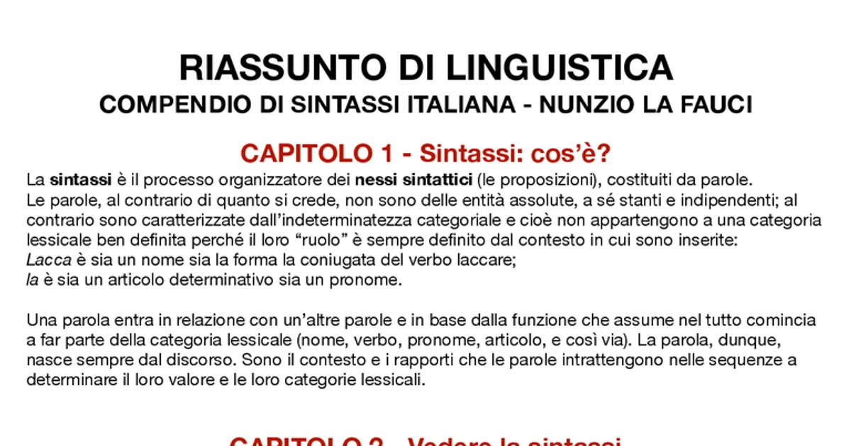 Riassunto di Linguistica | Algor Library