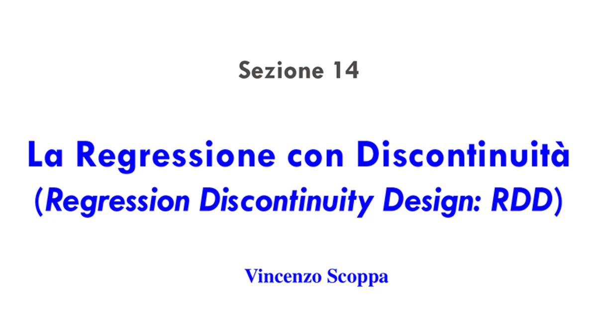 Regressione con Discontinuità RDD | Algor Library