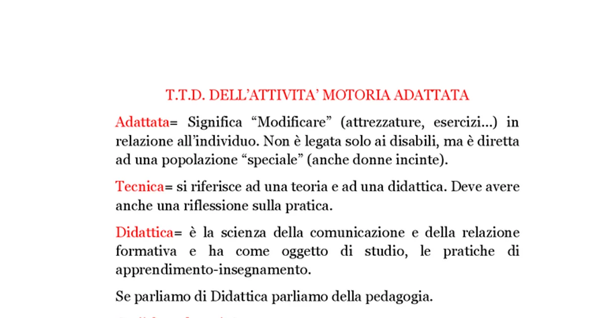 Attivita Motoria Adattata, Pedagogia Speciale | Algor Library