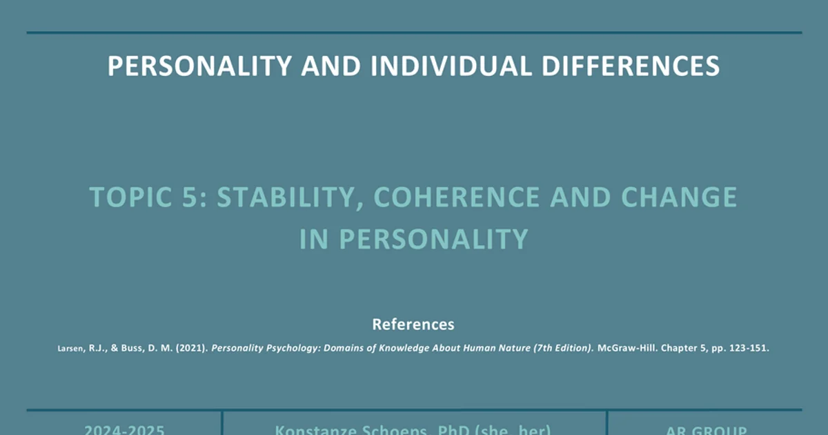 Personality and Individual Differences | Algor Library