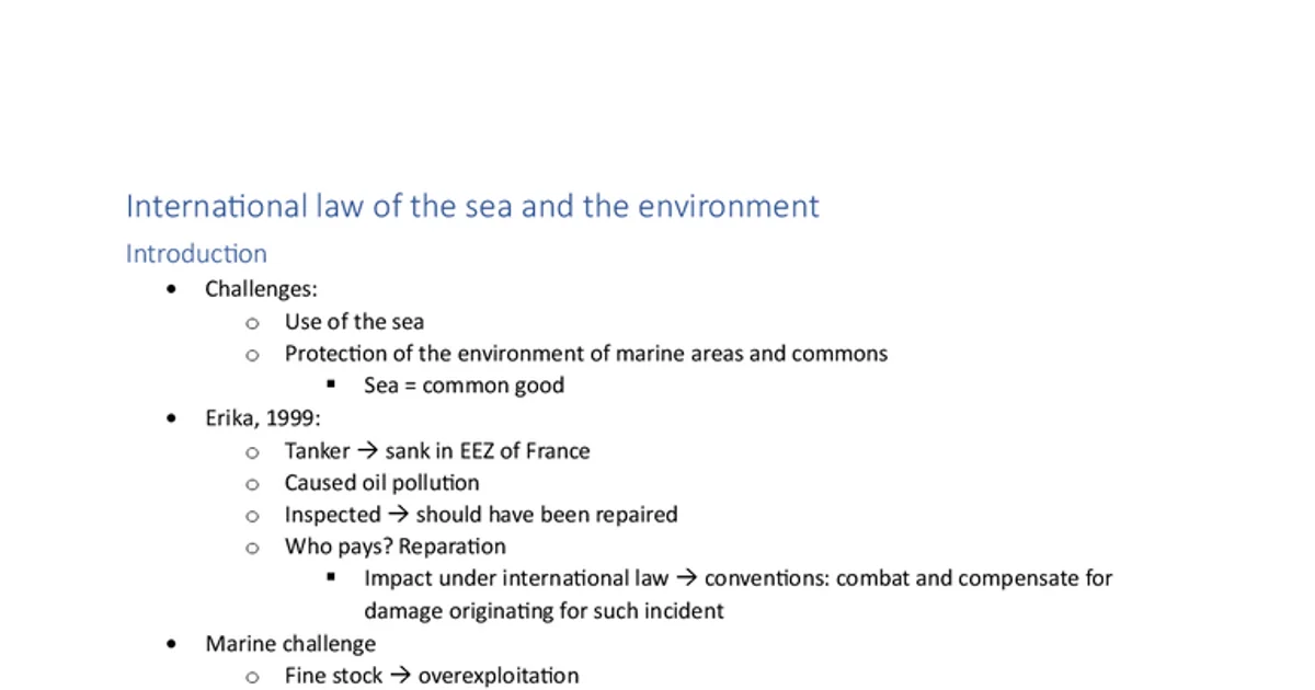 International Law of the Sea and Environment | Algor Library