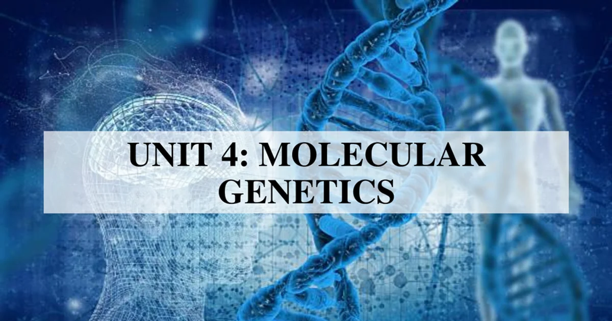 Unit 4 Molecular Genetics, Colegio Arenales | Algor Library