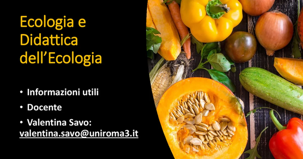 Ecologia e Didattica dell'Ecologia, Uniroma3 | Algor Library