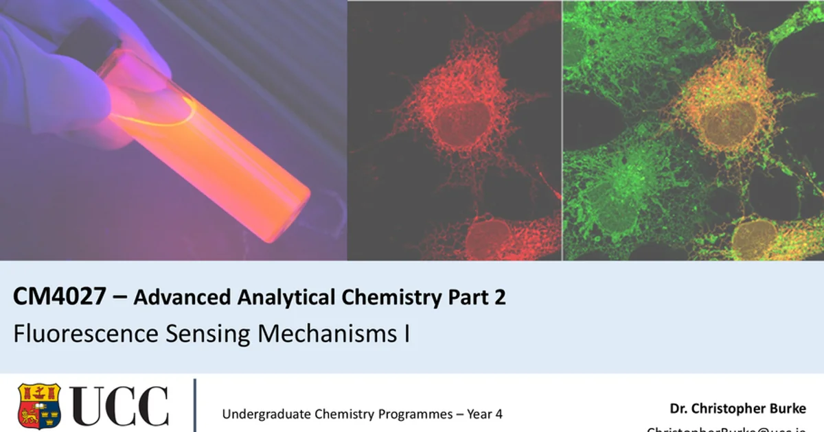 Fluorescence Sensing Mechanisms, University College Cork | Algor Library