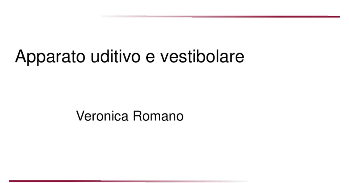 Apparato Uditivo e Vestibolare | Algor Library