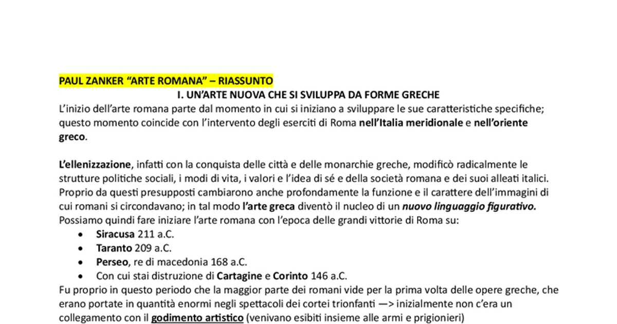 Paul Zanker Arte Romana Riassunto | Algor Library