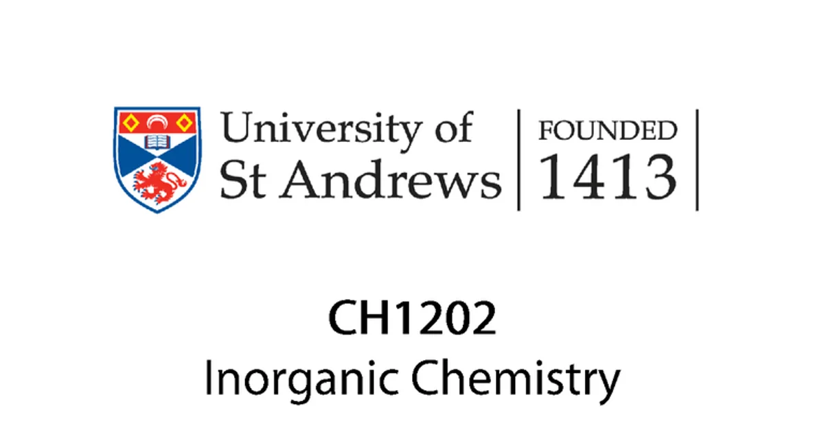 Inorganic Chemistry Molecular Orbital Theory, University of St Andrews ...