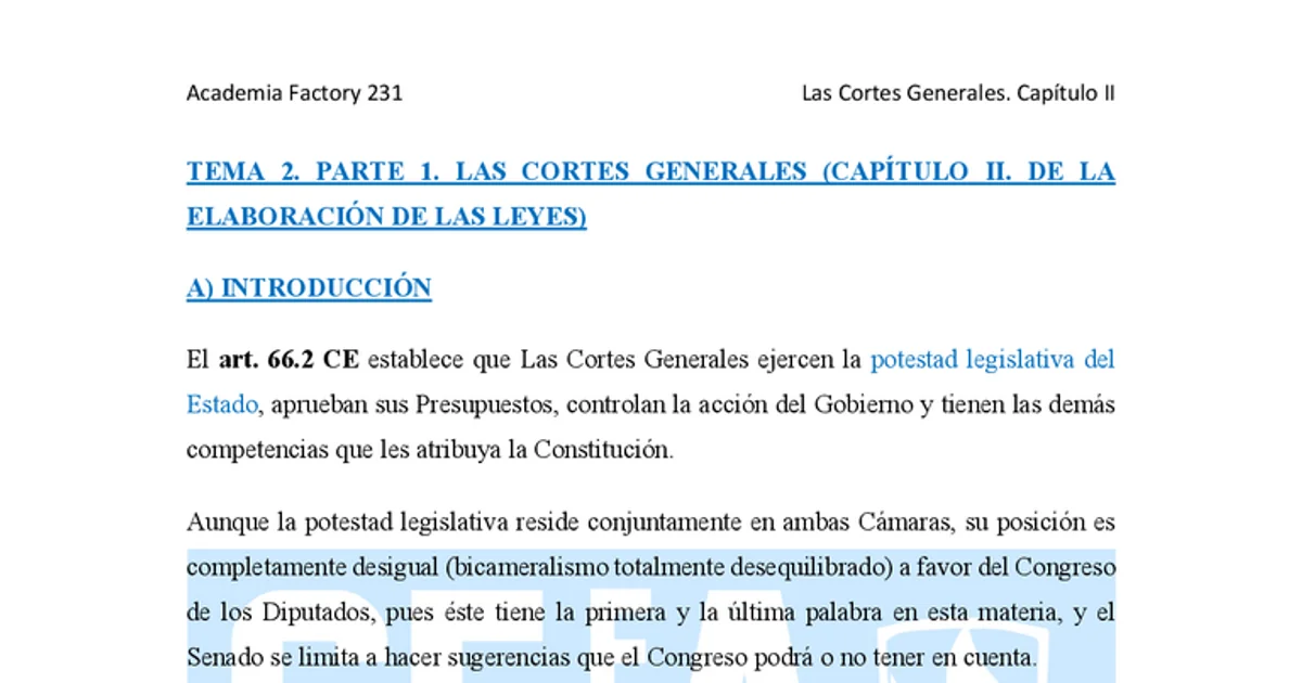 Las Cortes Generales, Academia Factory | Algor Library
