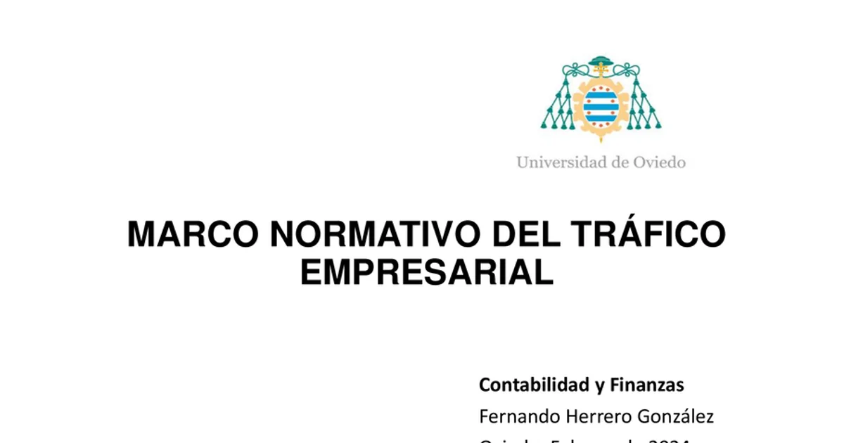 Marco Normativo Tráfico Empresarial, U. Oviedo | Algor Library