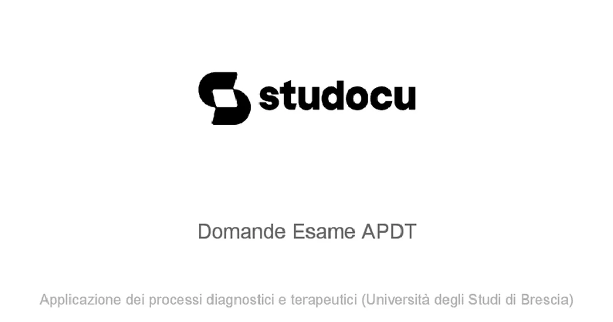 Domande Esame APDT, Università di Brescia | Algor Library