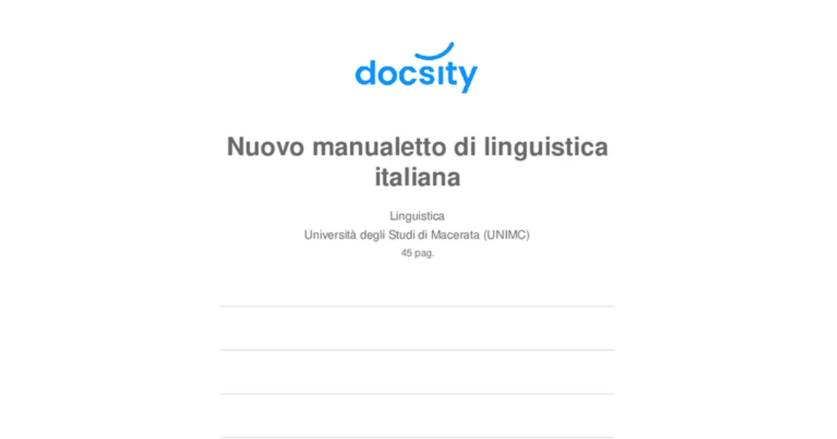 Nuovo manualetto di linguistica italiana, Unimc | Algor Library