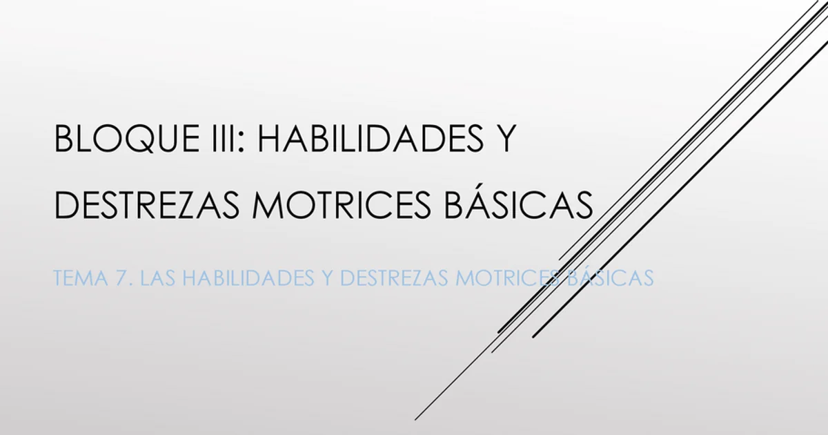 Habilidades y Destrezas Motrices Básicas | Algor Library