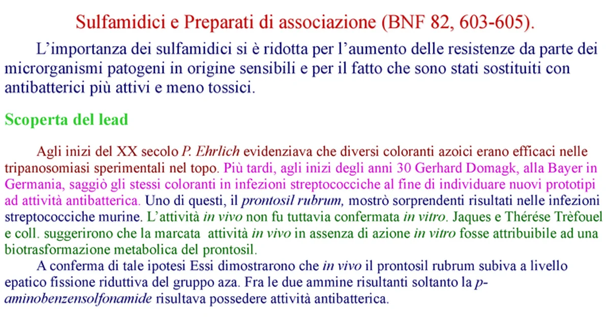 Sulfamidici e Preparati di associazione | Algor Library