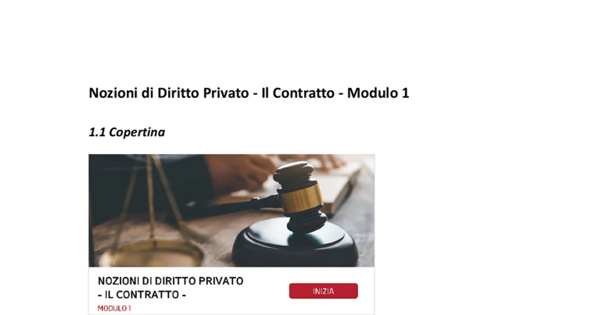 Nozioni di Diritto Privato, Il Contratto | Algor Library