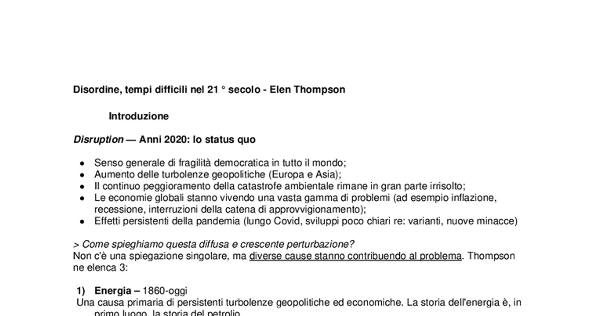 Disordine, Tempi Difficili nel 21° Secolo | Algor Library