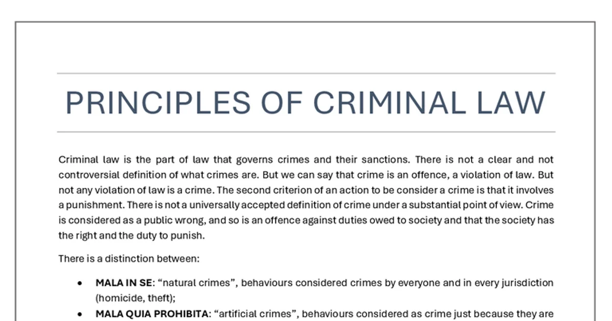 Principles of Criminal Law | Algor Library