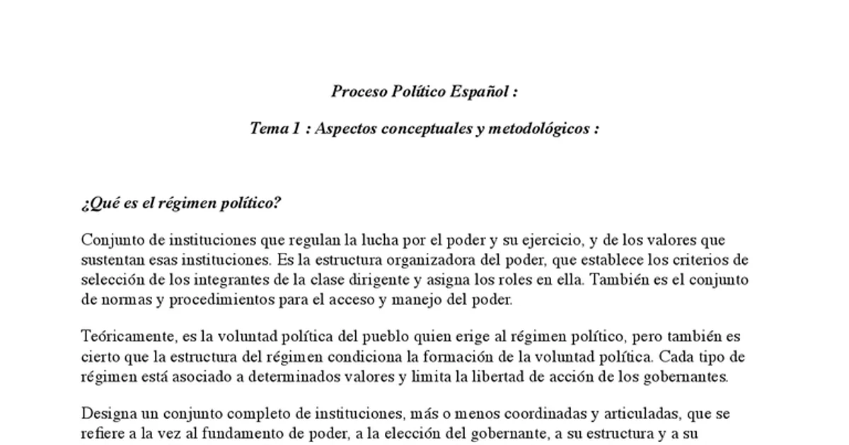 Proceso Político Español, Universidad | Algor Library
