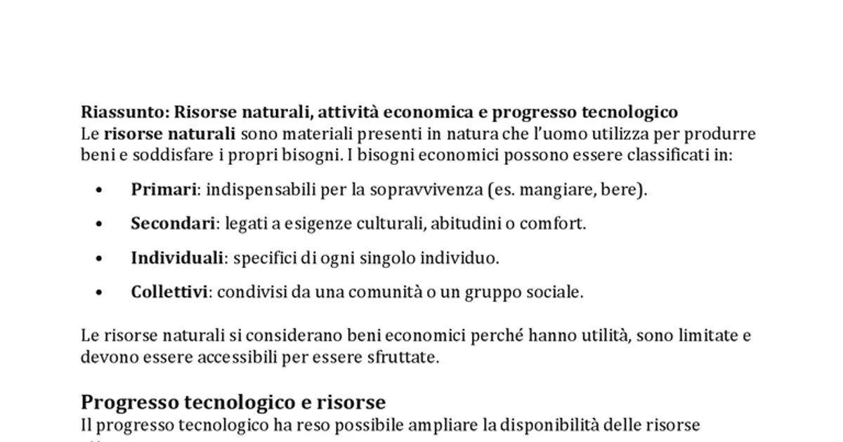Risorse Naturali, Attività Economica | Algor Library