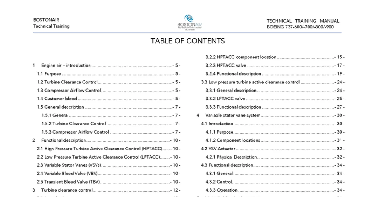 Boeing 737 Technical Training Manual, Bostonair | Algor Library
