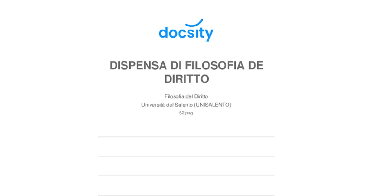Filosofia del Diritto Naturale, Unisalento | Algor Library